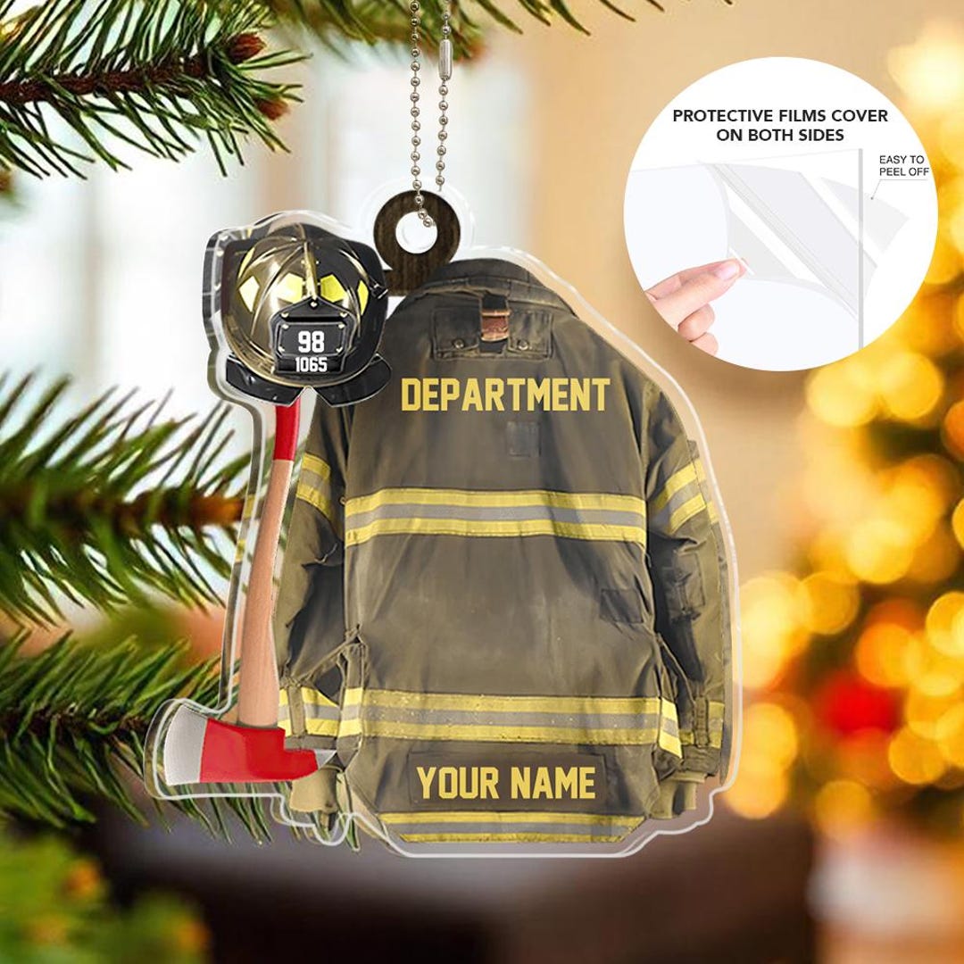Personalized Firefighter Helmet Armor Ornament –custom Acrylic ...