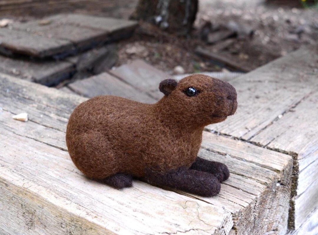 Cute and Chill Capybara Felted Plushy Toy - Etsy