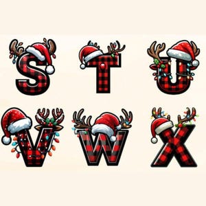 Christmas Alphabet PNG Bundle: Santa Hat Letters (commercial Use) - Etsy