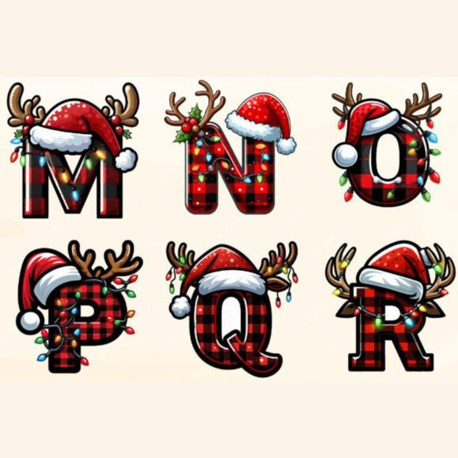 Christmas Alphabet PNG Bundle: Santa Hat Letters (commercial Use) - Etsy