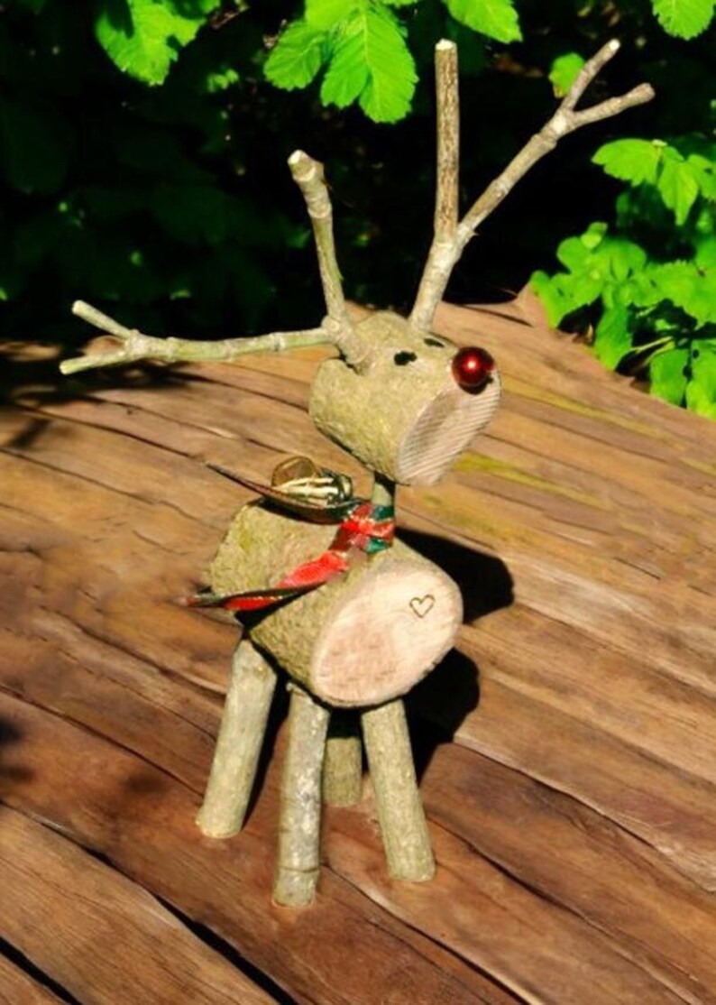 Handmade Rustic Wood Reindeer: Cabin Decor - Etsy