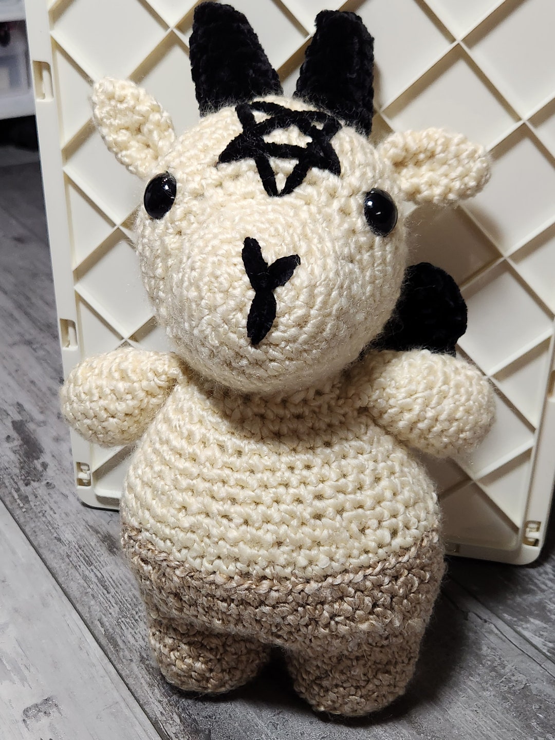 Little Baphomet Buddy Crocheted Plushy Handmade Ready - Etsy