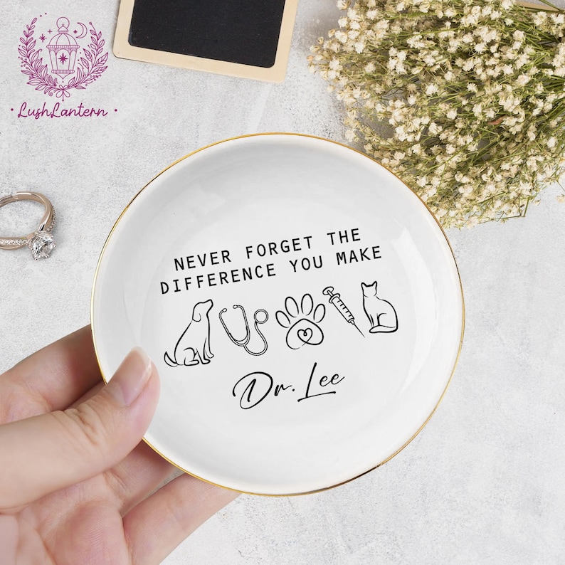Personalized Doctor Jewelry Dish, Veterinarian Jewelry Tray, Custom ...