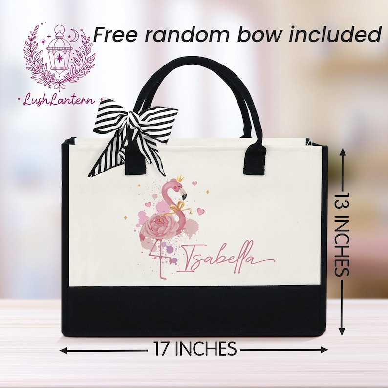 Personalized Flamingo Tote Bag, Custom Flamingo Tote, Pink Flamingo ...