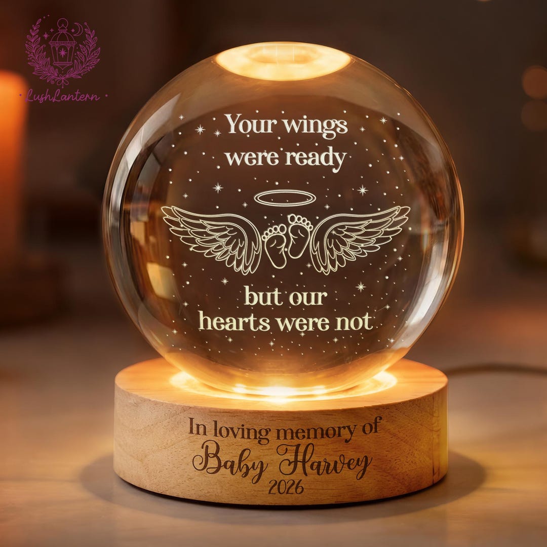 Personalized Baby Memorial Night Light, Miscarriage Memorial Crystal ...
