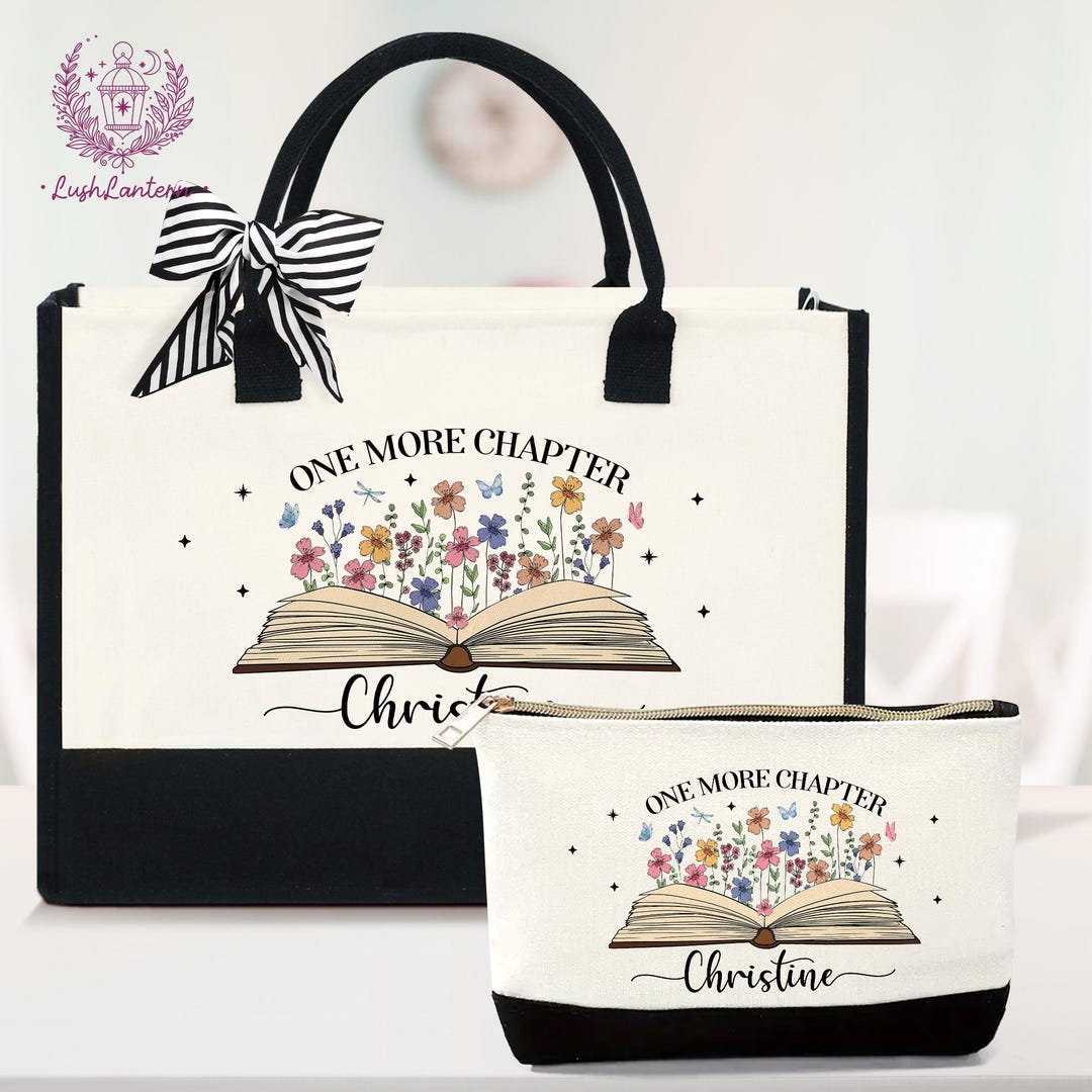Personalized Book Lover Tote Bag, Custom Reader Gift, Reading Tote Bag ...