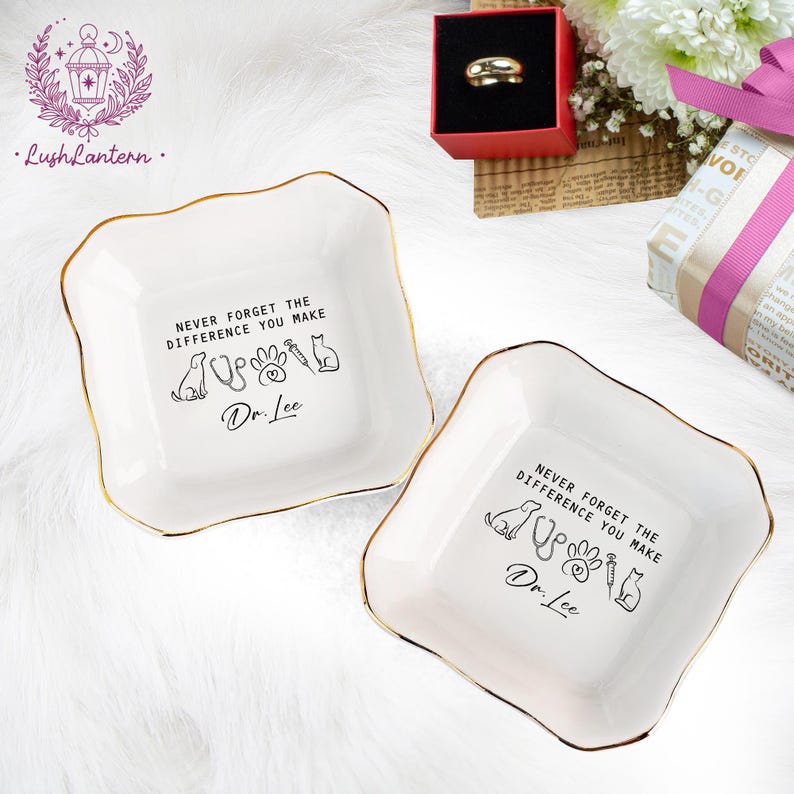 Personalized Doctor Jewelry Dish, Veterinarian Jewelry Tray, Custom ...
