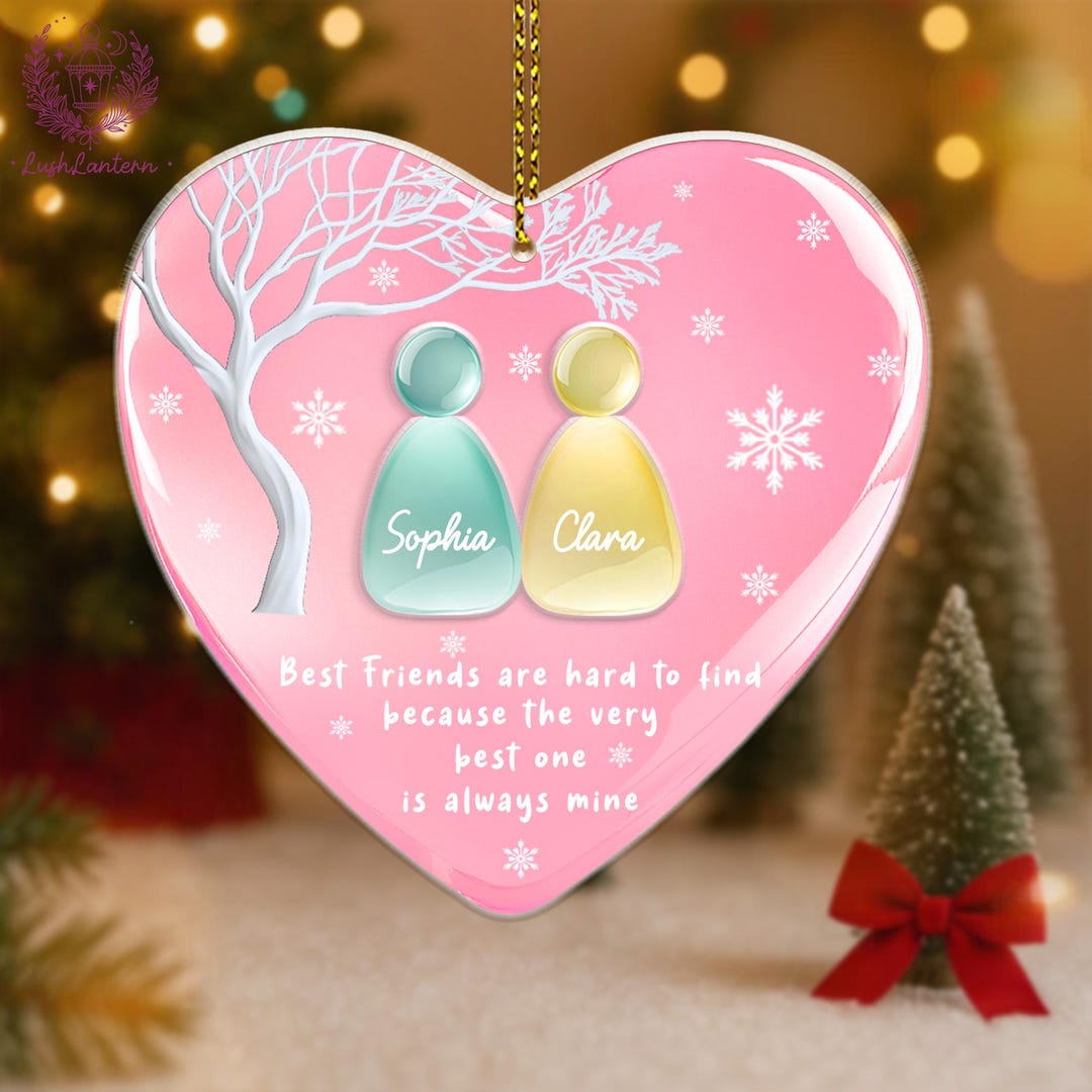 Sea Glass Friendship Acrylic 2 Layer Ornament, Best Friend Ornament ...