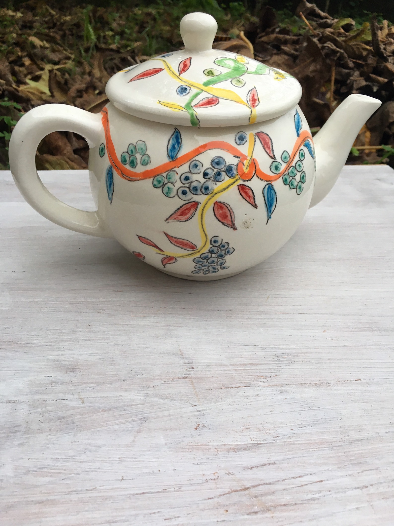 Contemporary Teapot Hand Painted Abstract Painting Inspired by Flowers ...