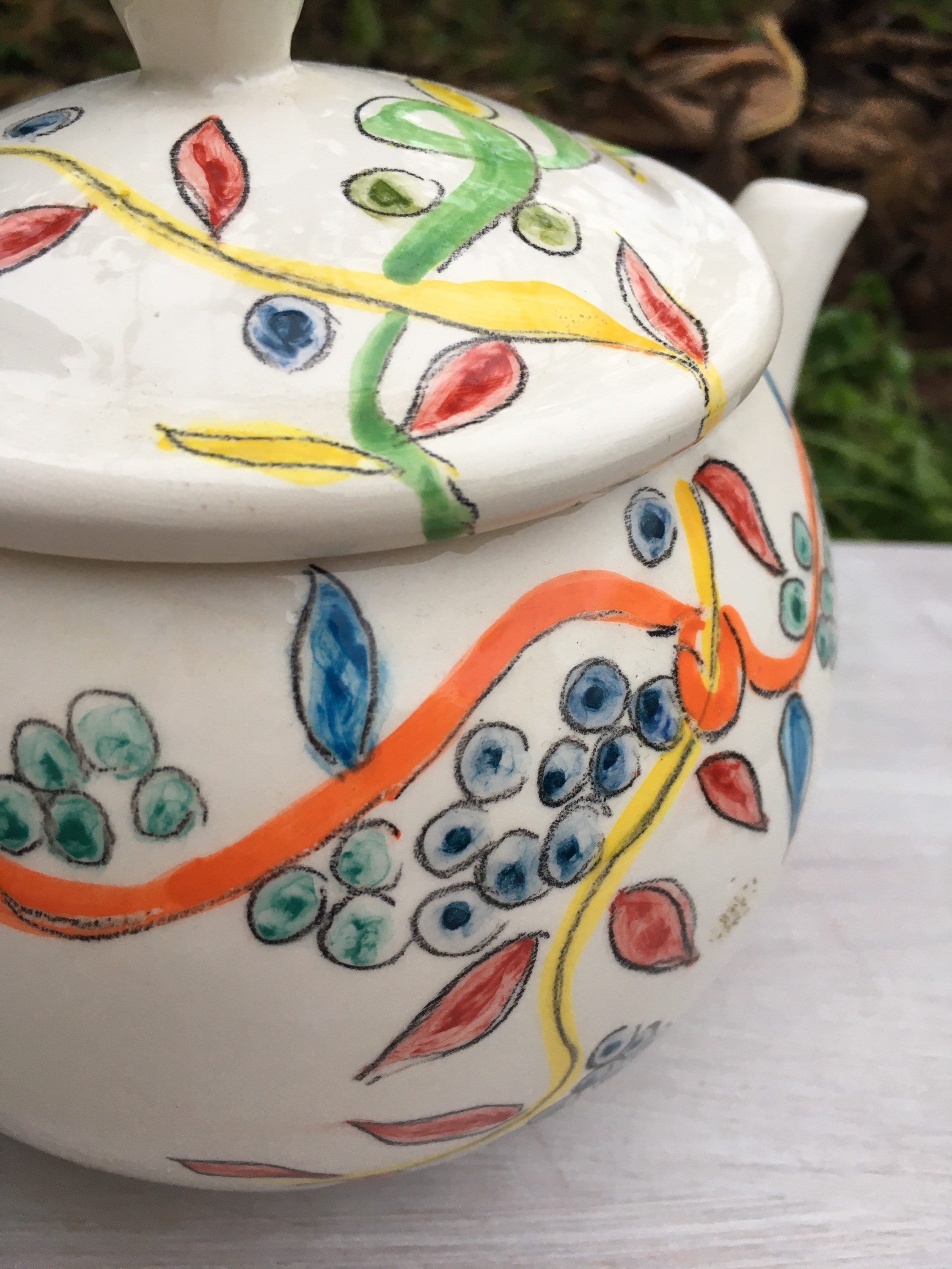 Contemporary Teapot Hand Painted Abstract Painting Inspired by - Etsy UK