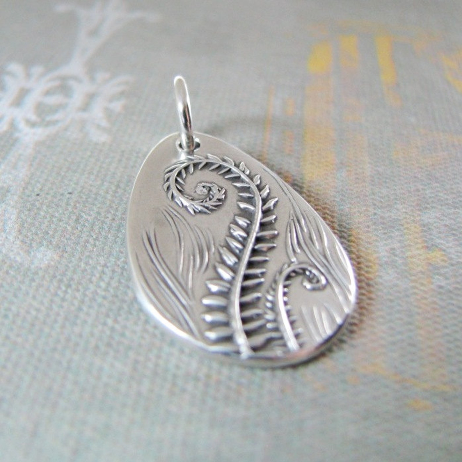 Fiddleheads Artisan PMC Jewelry Fine Silver Fern Pendant - Etsy