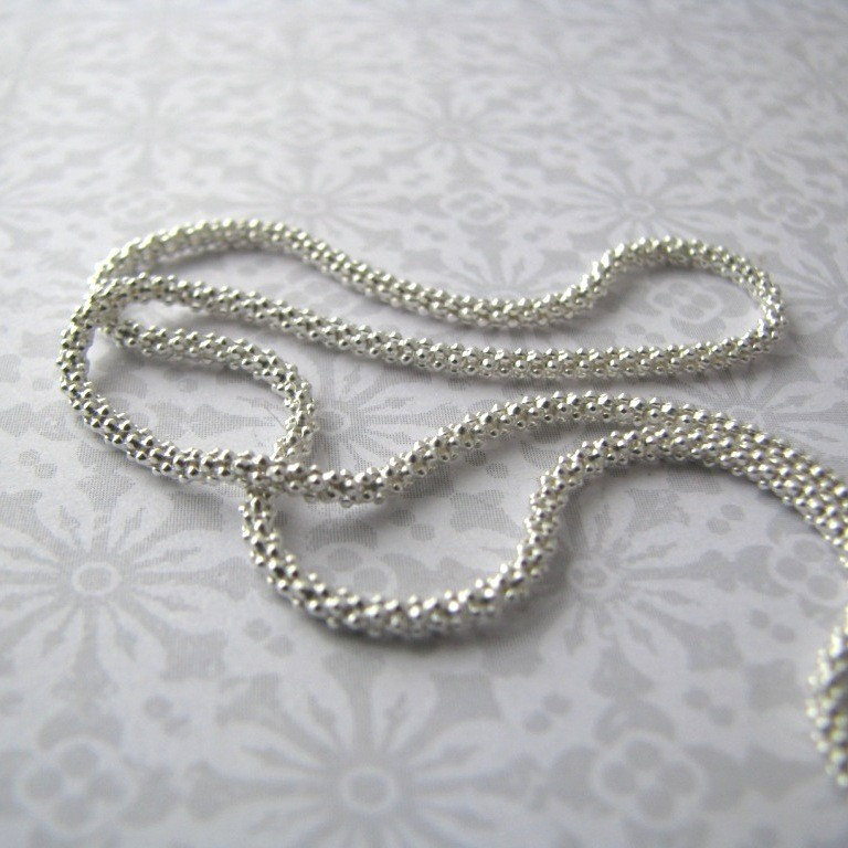 Sterling Italian Bombata Chain Necklace, 18" - Etsy