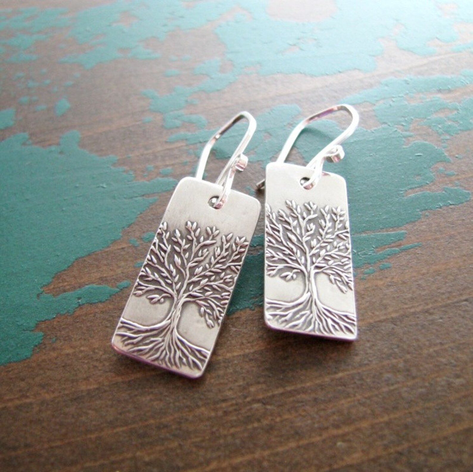 Spring Fine Silver Tree Earrings Artisan Handmade by - Etsy