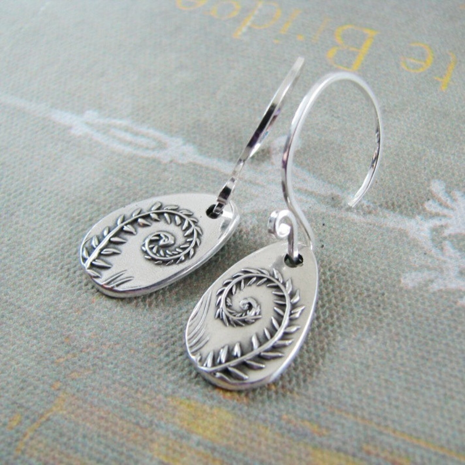Fiddleheads Artisan PMC Jewelry Fine Silver Fern Earrings - Etsy