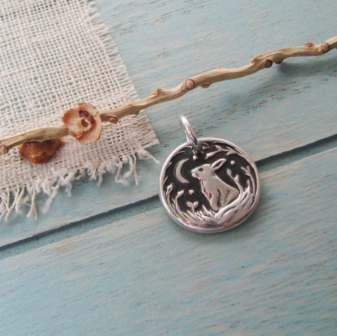 Personalized Fine Silver Rabbit Pendant, Near and Far, Hares, Handmade ...