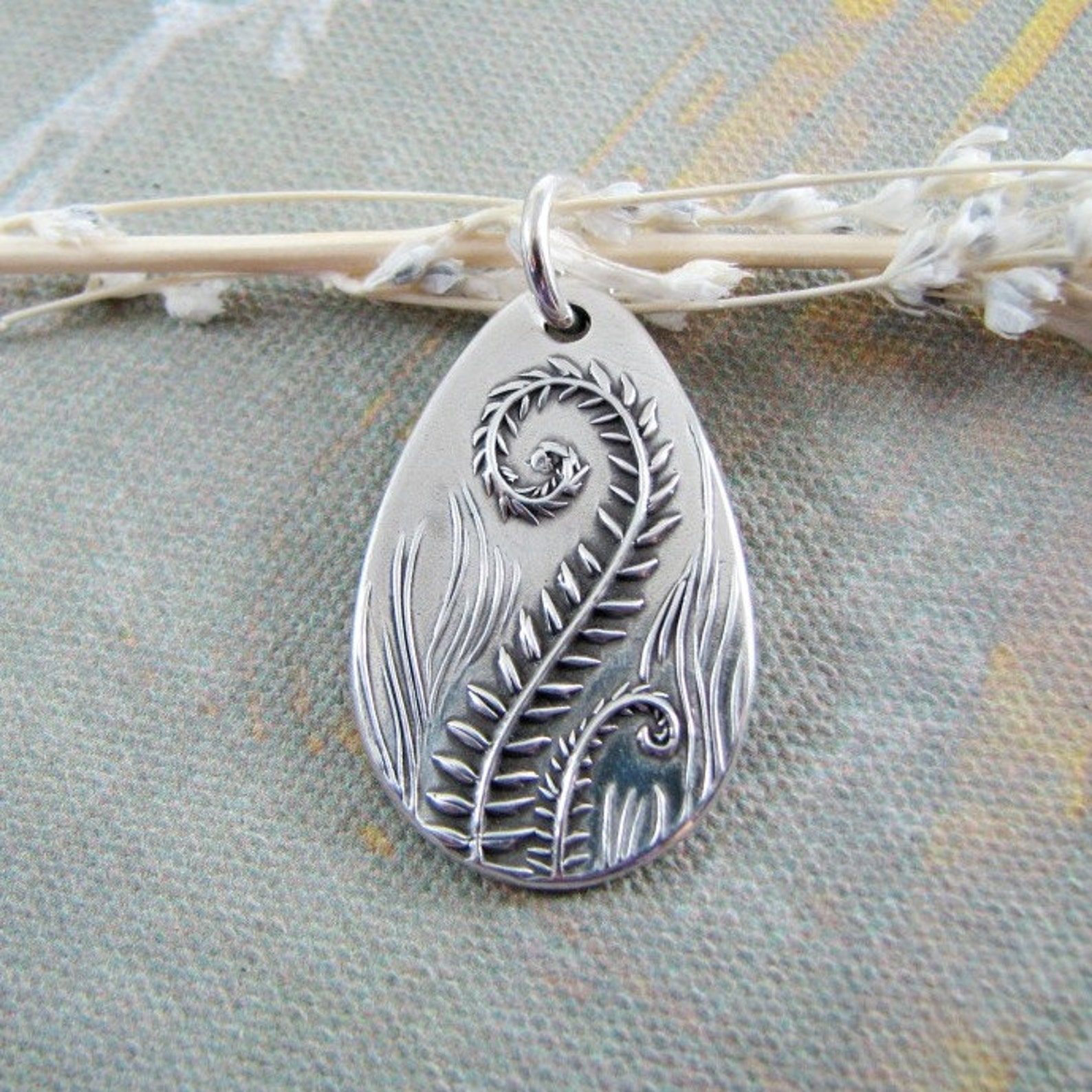 Fiddleheads Artisan PMC Jewelry Fine Silver Fern Pendant - Etsy