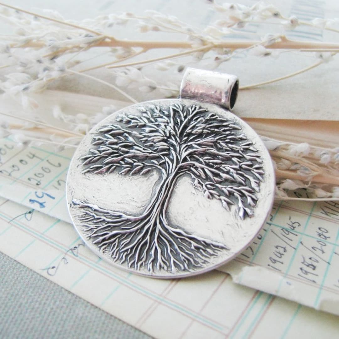 Personalized Fine Silver Tree of Life Pendant, Silverwishes Handmade ...