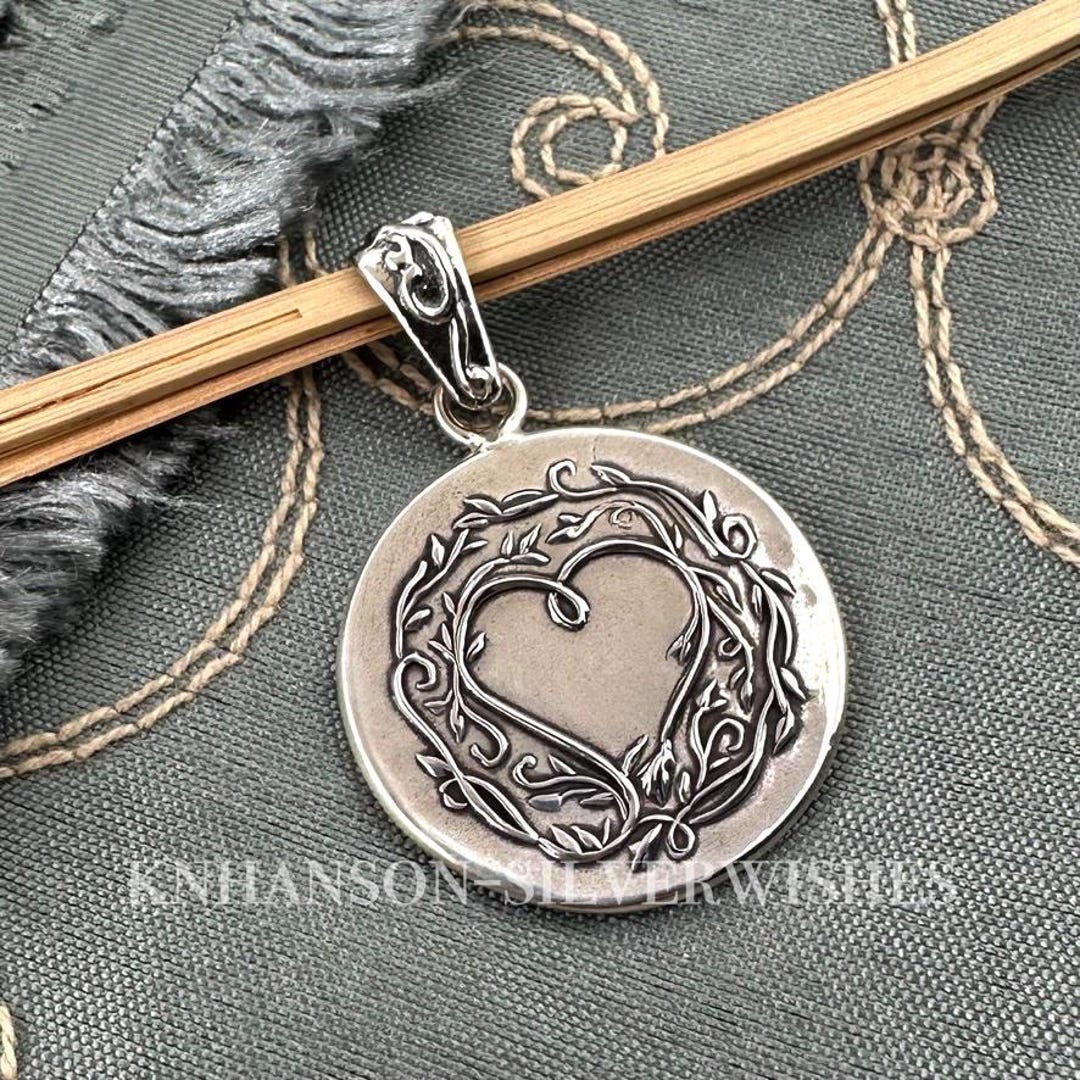 Personalized Silver Heart Pendant, Everlasting Heart No. 2, Engraved ...