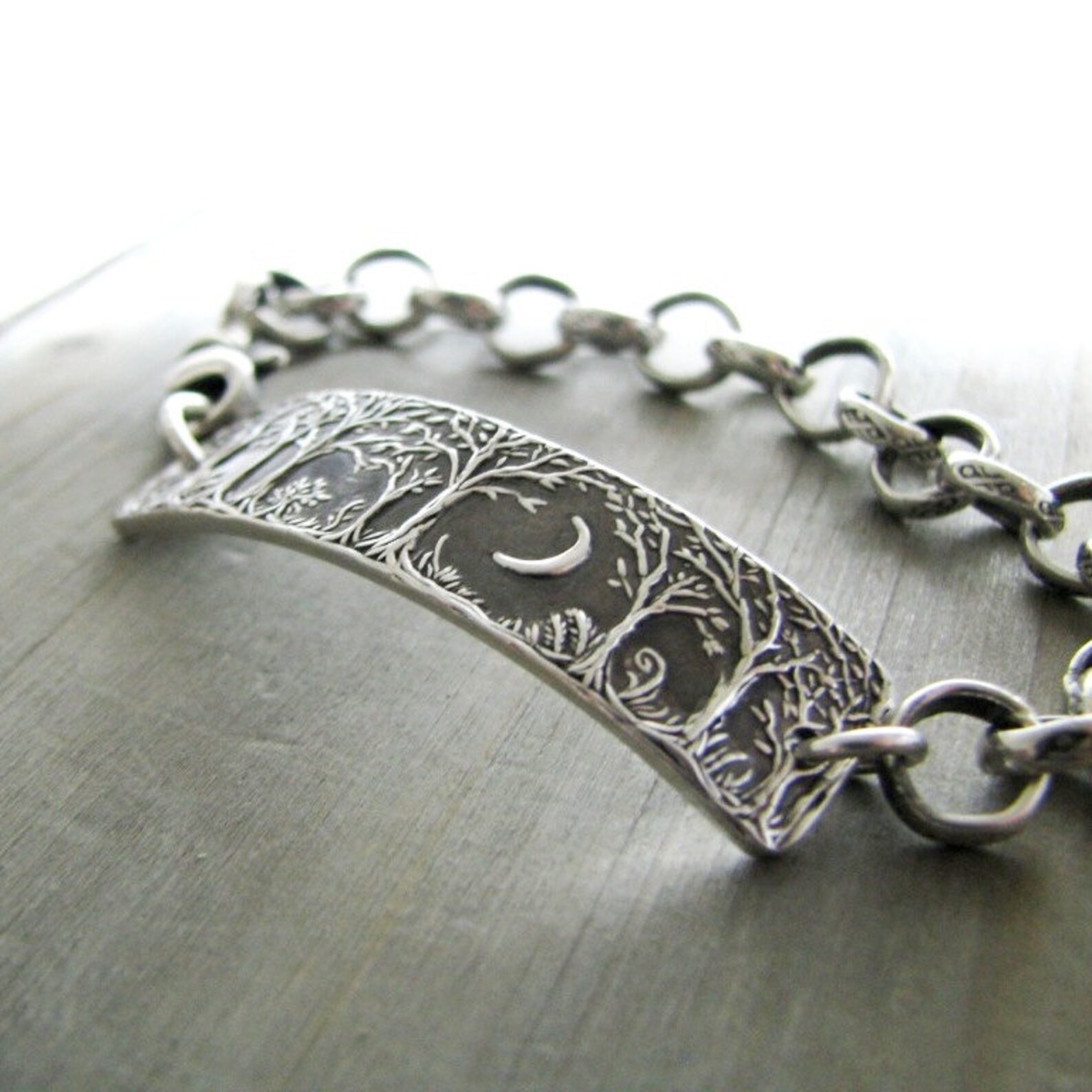 Forest Moon Bracelet No. 3 Fine Silver Jewelry Handmade in - Etsy