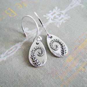 Fiddleheads, Artisan PMC Jewelry, Fine Silver Fern Earrings ...