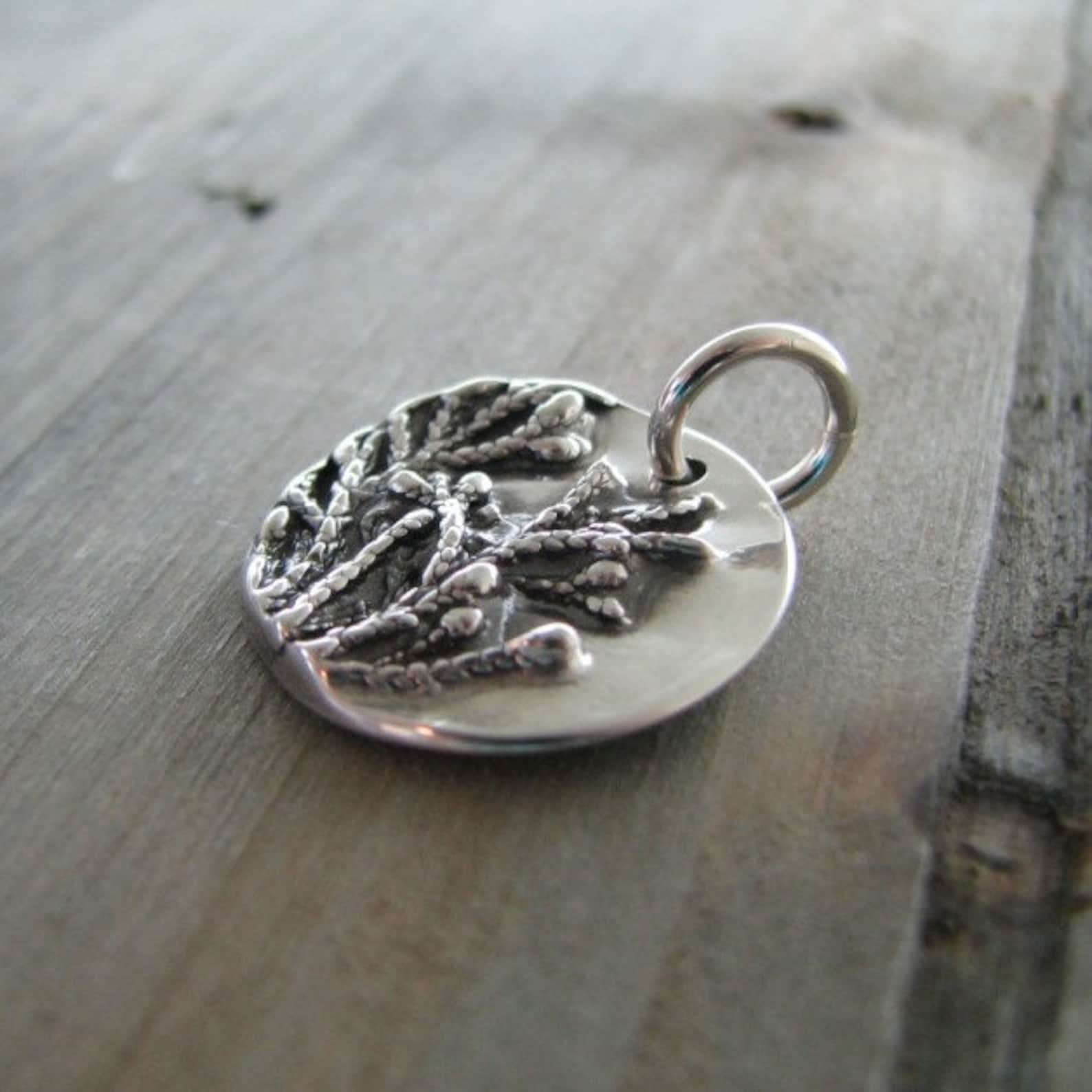 Silver Cedar, Fine Silver Pendant, Mini Edition, Natural Plant ...