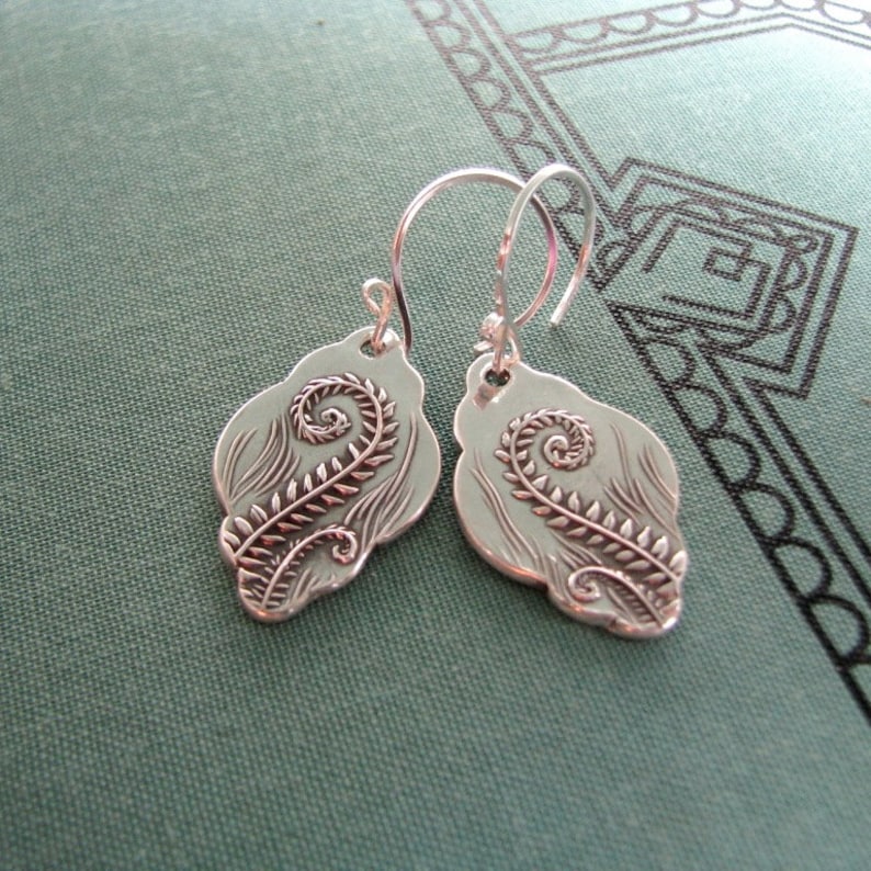 Fiddleheads No. 2 Artisan PMC Jewelry Fine Silver Fern - Etsy