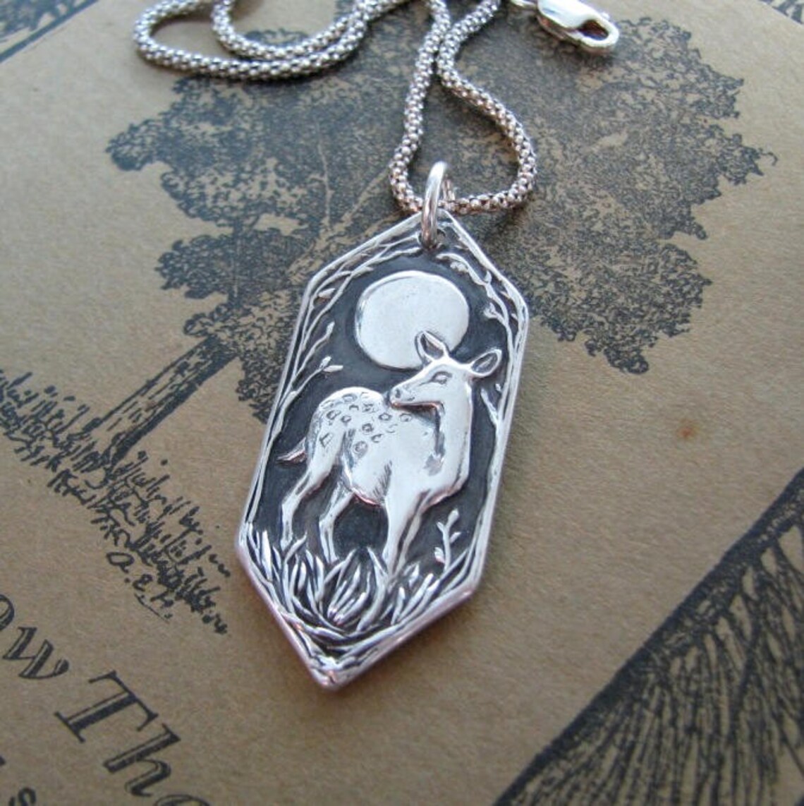 Goodnight My Deer Personalized Fine Silver Deer Pendant - Etsy