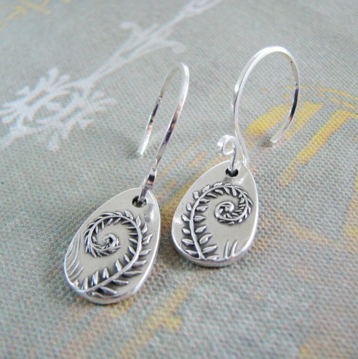 Fiddleheads Artisan PMC Jewelry Fine Silver Fern Earrings - Etsy