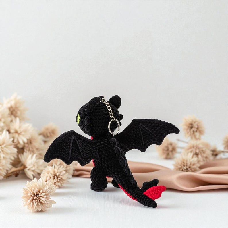 Handmade Crochet Toothless Dragon Plush, Night Fury Amigurumi, Kids ...