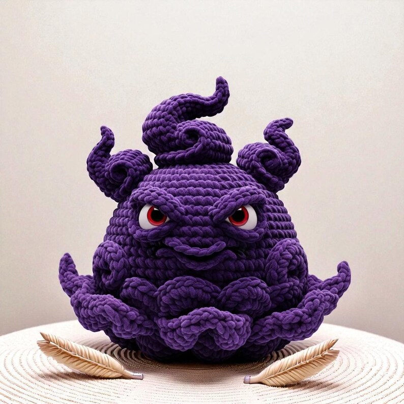 Handmade Crochet Purple Monster Plush, Velvet Amigurumi Doll - Etsy UK