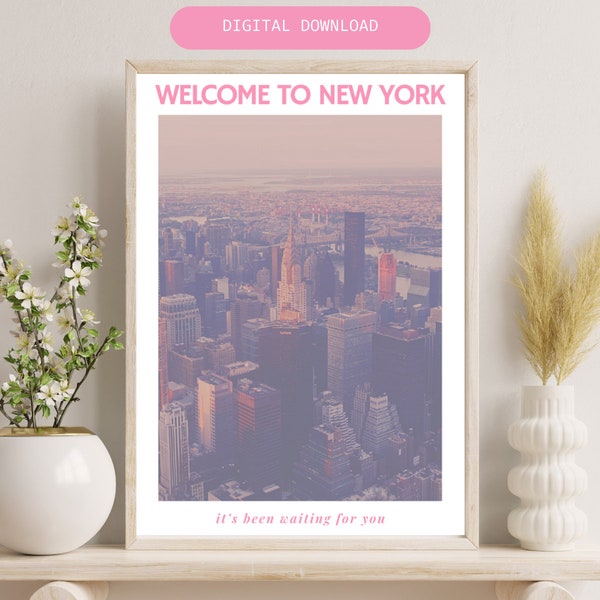 Welcome to New York Digital Poster - Etsy