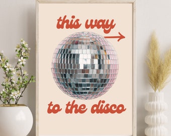 Disco Ball Print, Disco Ball Poster, Digital Download Wall Art ...