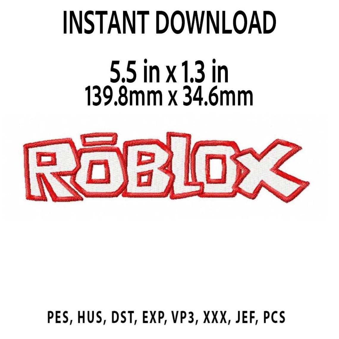 Roblox Embroidery Design: Gaming Logo, Machine Embroidery File (5.5 In ...