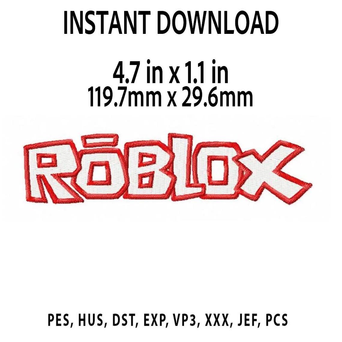 Roblox Embroidery Design: Gaming Logo, Machine Embroidery File (4.7 In ...