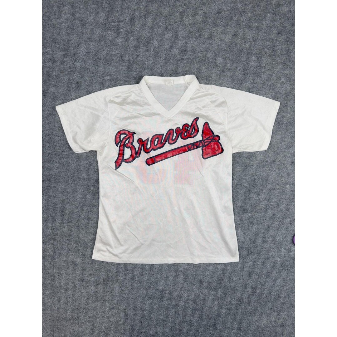 Vtg 1980s Atlanta Braves Official Wilson Vintage Mesh Baseball Jersey ...