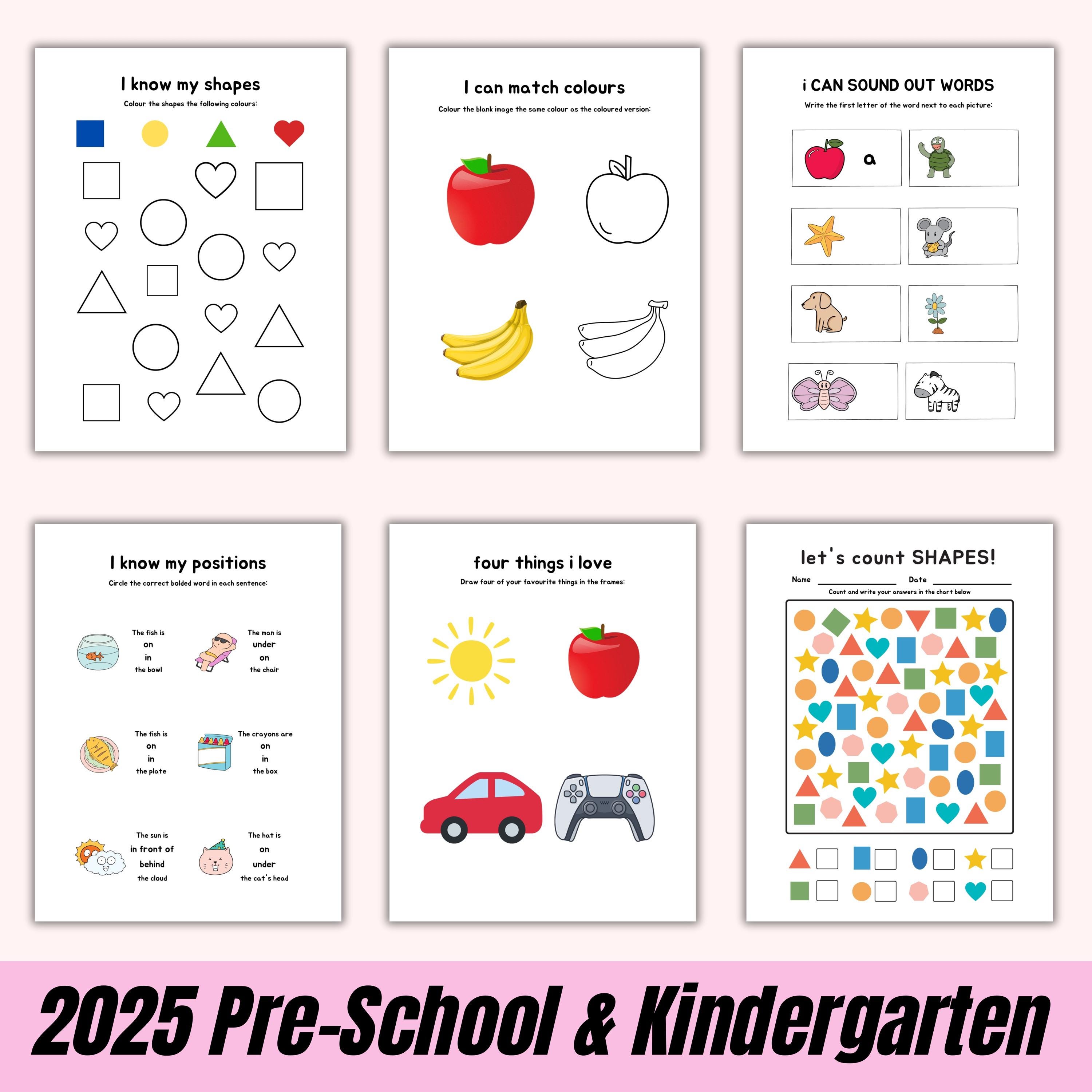 Preschool Pre-k + Kindergarten Learning Bundle | +100 Pages | Printable ...