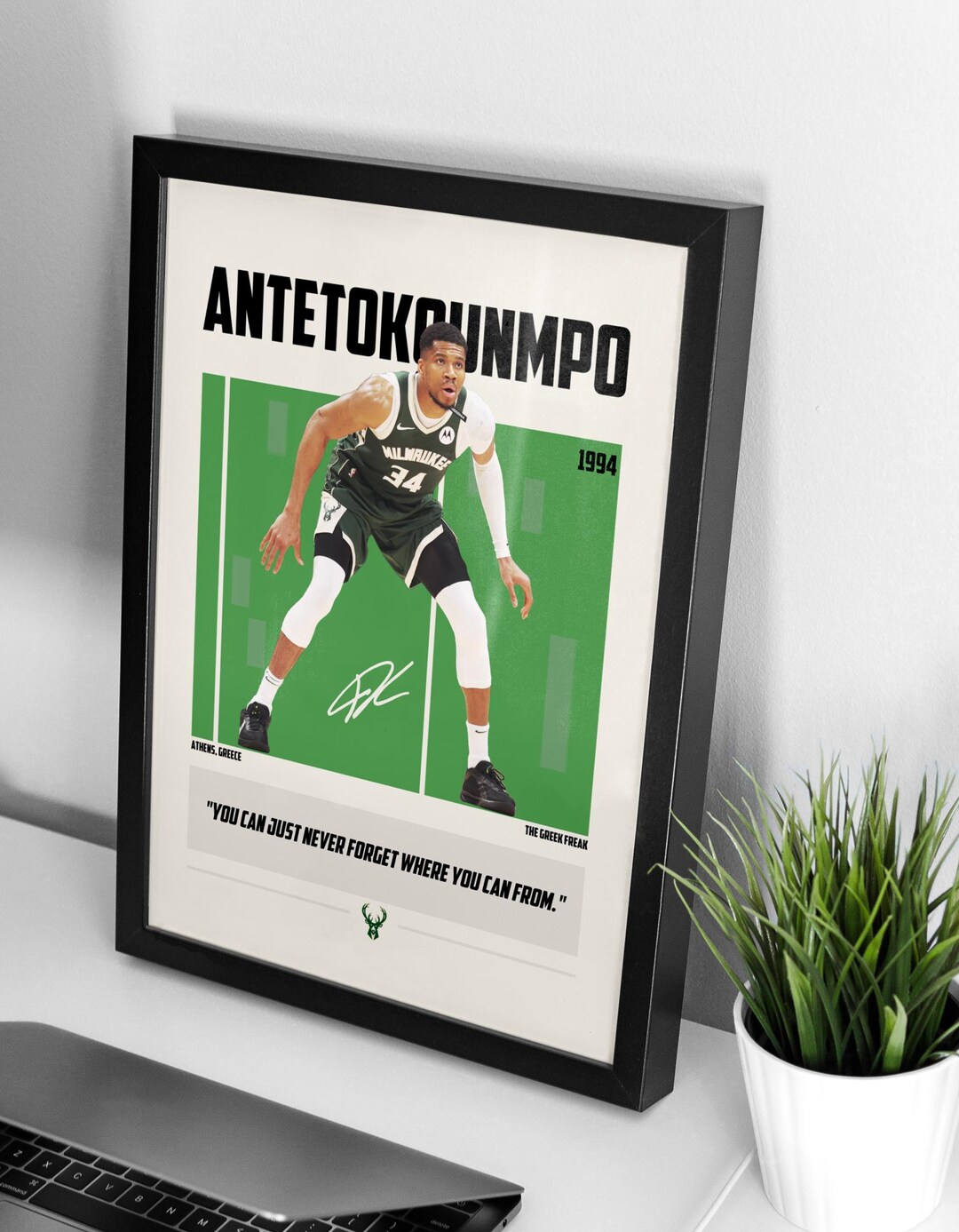 Giannis Antetokounmpo Poster, Milwaukee Bucks Poster, NBA Poster ...