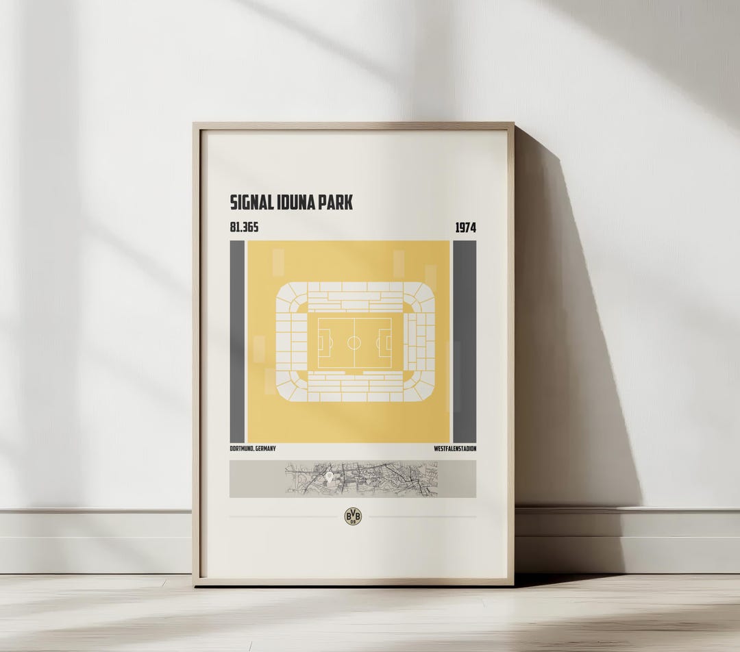 Poster Signal Iduna Park, Soccer Stadium, Soccer Gift, Soccer Stadium ...