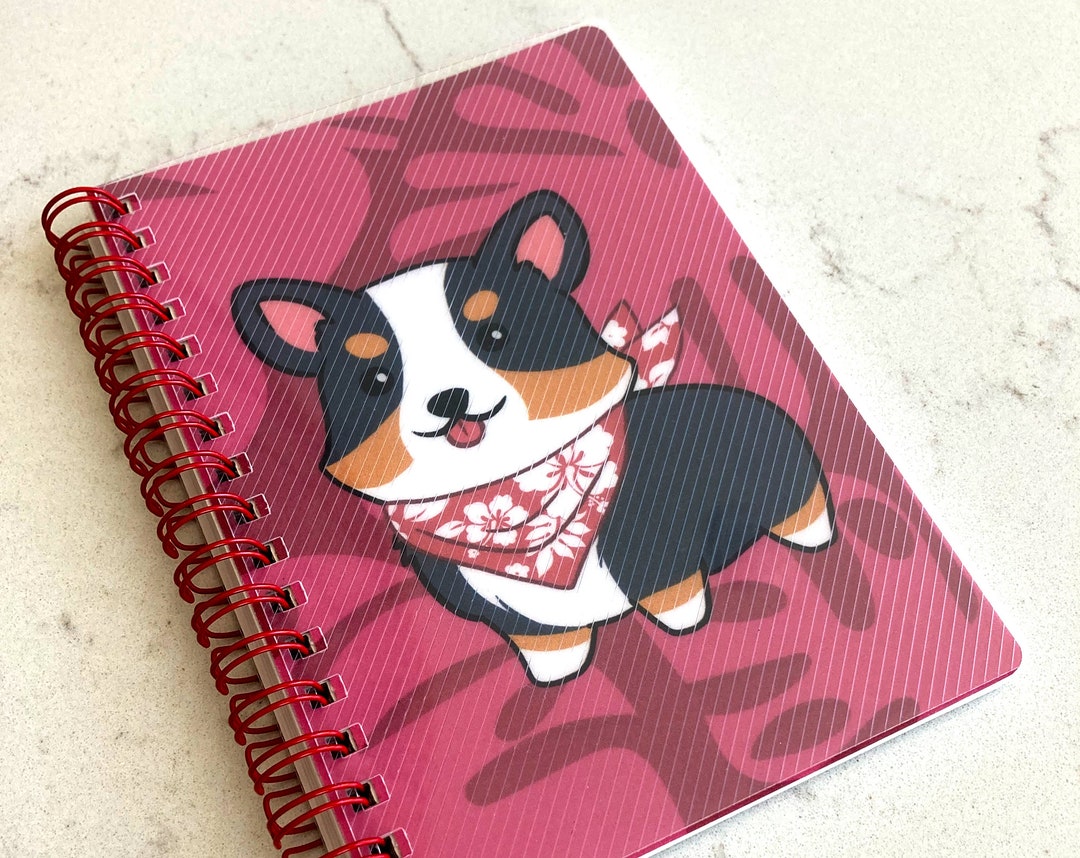 Tri-color Corgi Spiral Notebook, Cute Corgi Notebook, Small Journal, A6 ...