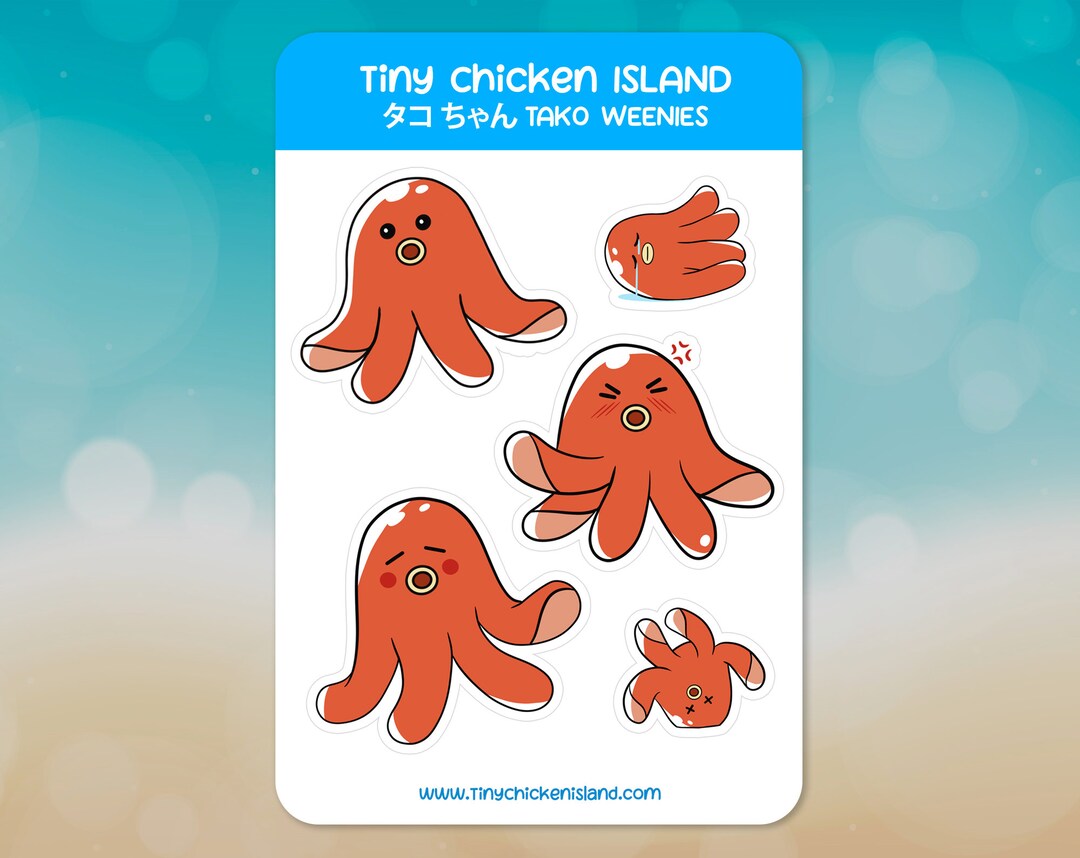 Tako Sticker Sheet, Vinyl Sticker, Tako Sticker, Octopus Sticker, Tako ...