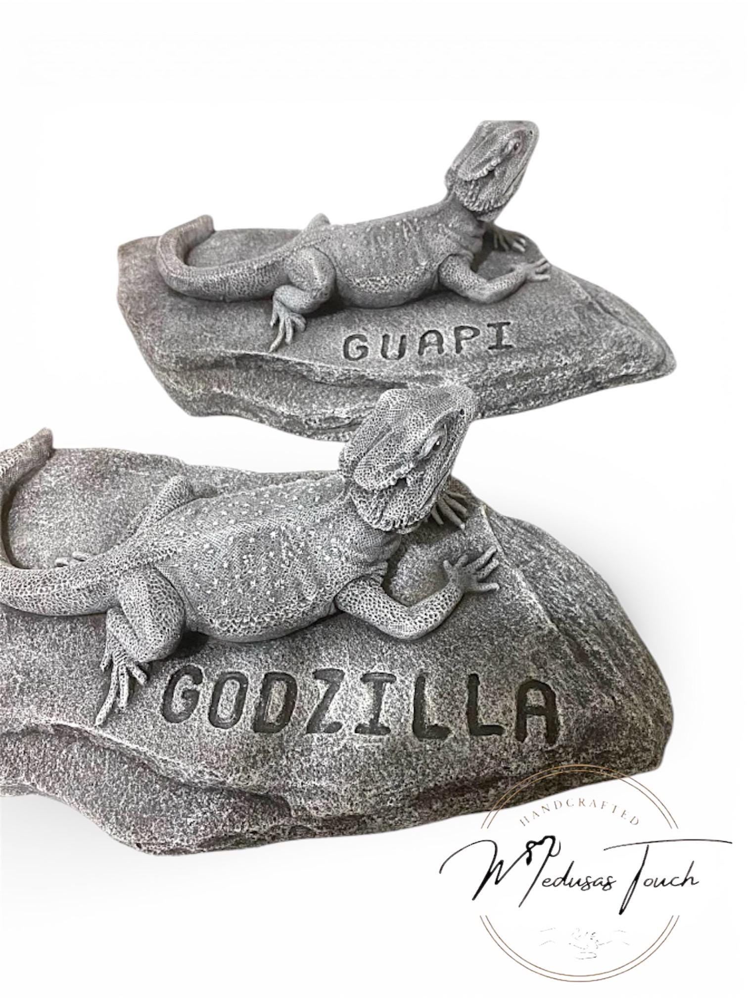 Personalized Bearded Dragon Memorial Statue, Life Size Lizard Decor ...