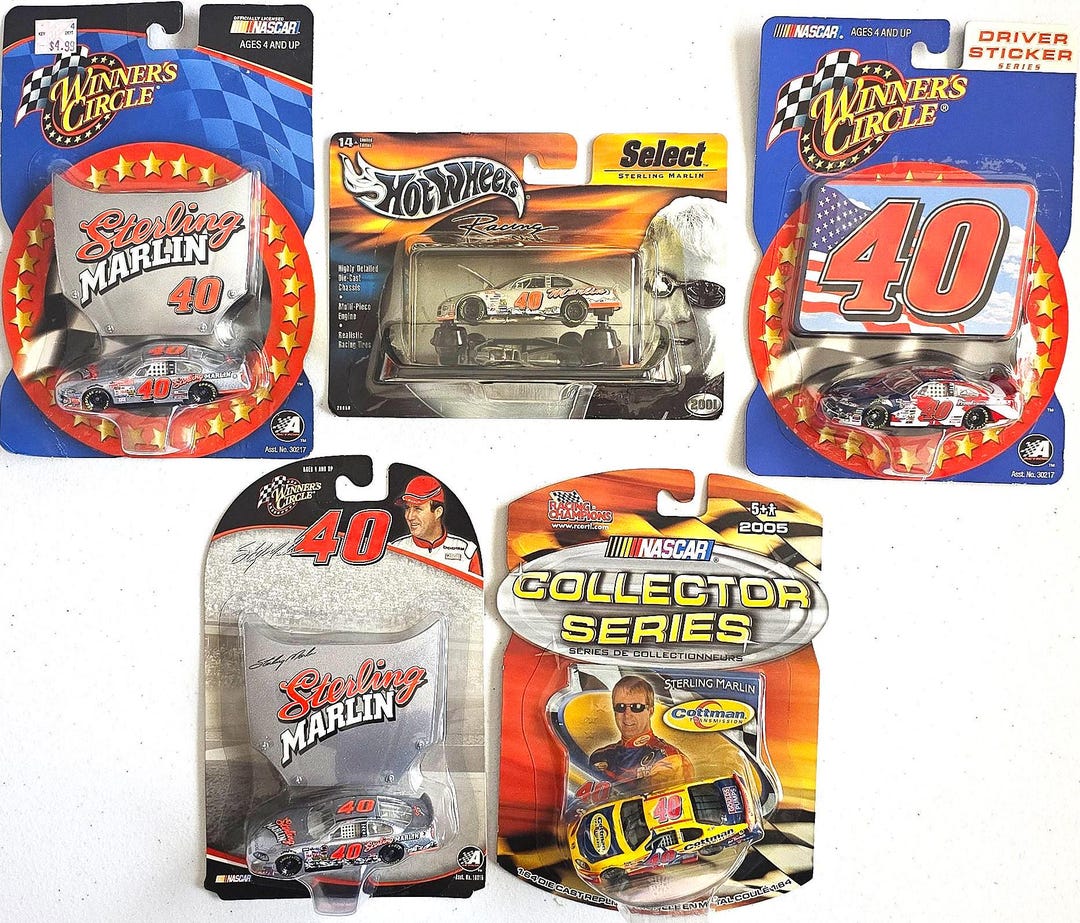 Lot of 5 Vintage NASCAR #40 Sterling Marlin 1:64 Diecast Cars - 01, 02 ...