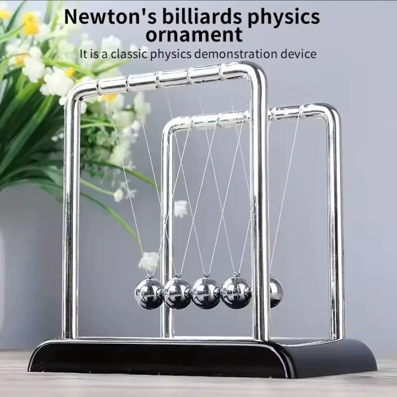 Newton's Cradle, Desk Table Decor, Metal Pendulum Ball, Steel Balance ...