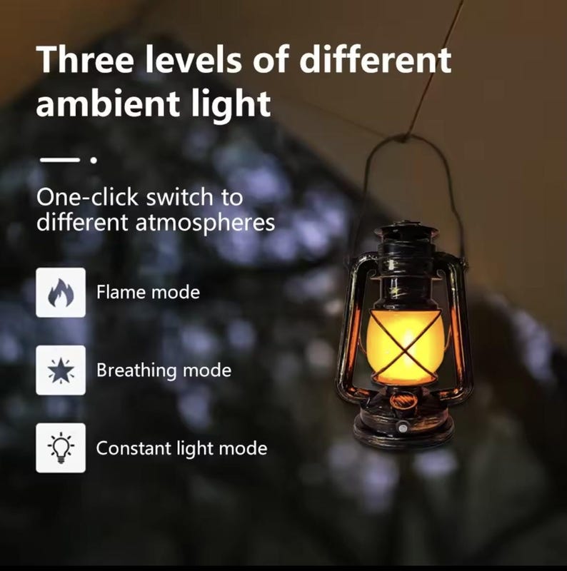 Rechargeable LED Retro Lantern – Vintage & Camping Atmosphere - Etsy