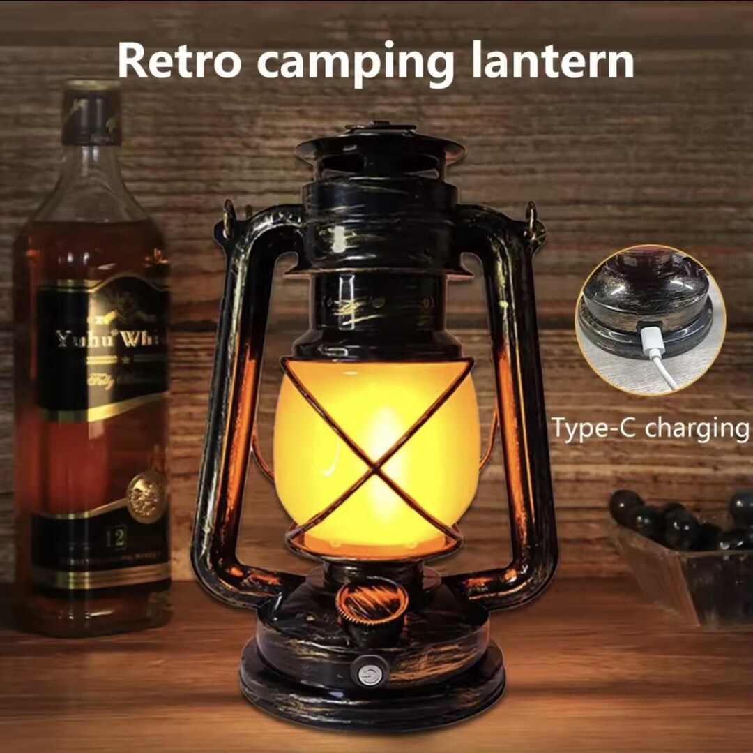 Rechargeable LED Retro Lantern – Vintage & Camping Atmosphere - Etsy