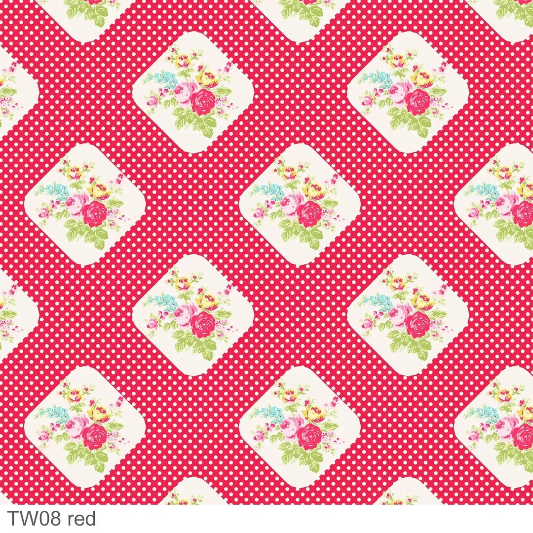 Posie Tanya Whelan Fabrics TW08 Red - Etsy