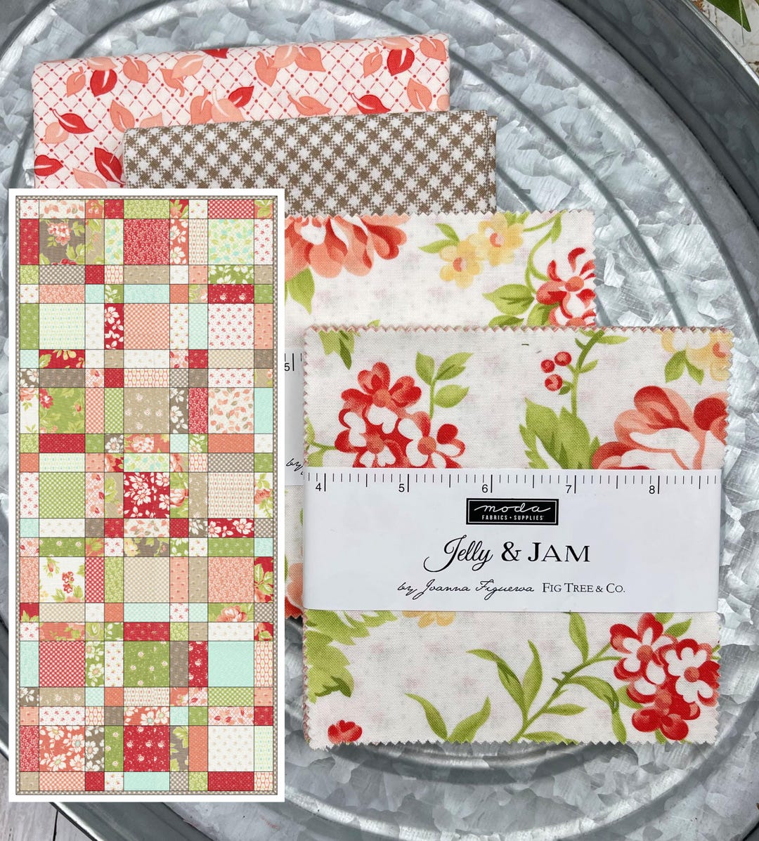 Scrappy Charm Quilt Kit - Jelly & Jam by Fig Tree for Moda - Tablerunner 17" X 39" - Etsy