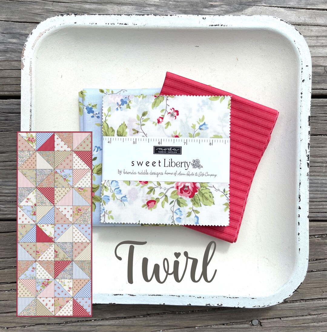 Twirl Quilt Kit ~ Sweet Liberty by Brenda Riddle Designs 16" X 40 ...