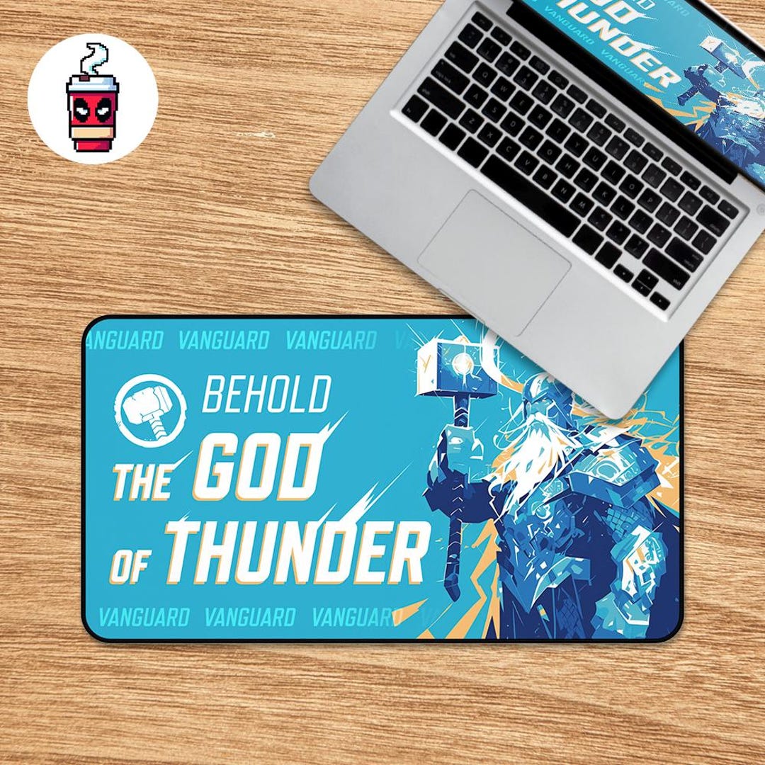 Thunder God, Thor, Odin, Asgard, Comic Gaming Desk Pad, Comic Themed ...