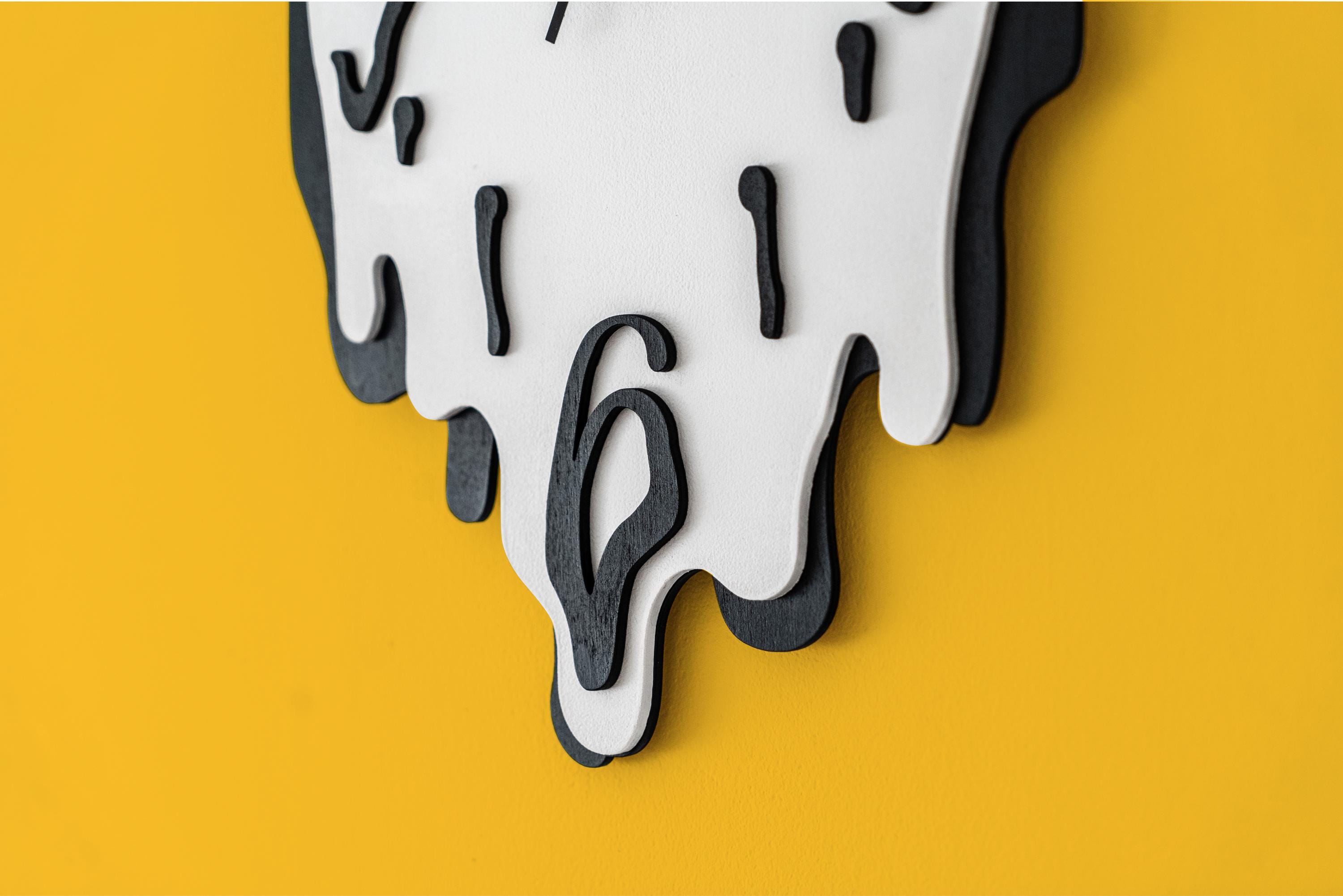 Melting Wall Clock Dopamine Decor Wood Wall Clock Funny Wall Decor ...